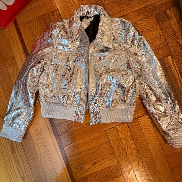 Viavia | Jackets & Coats | Silver Cropped Bomber From Viavia L | Poshmark